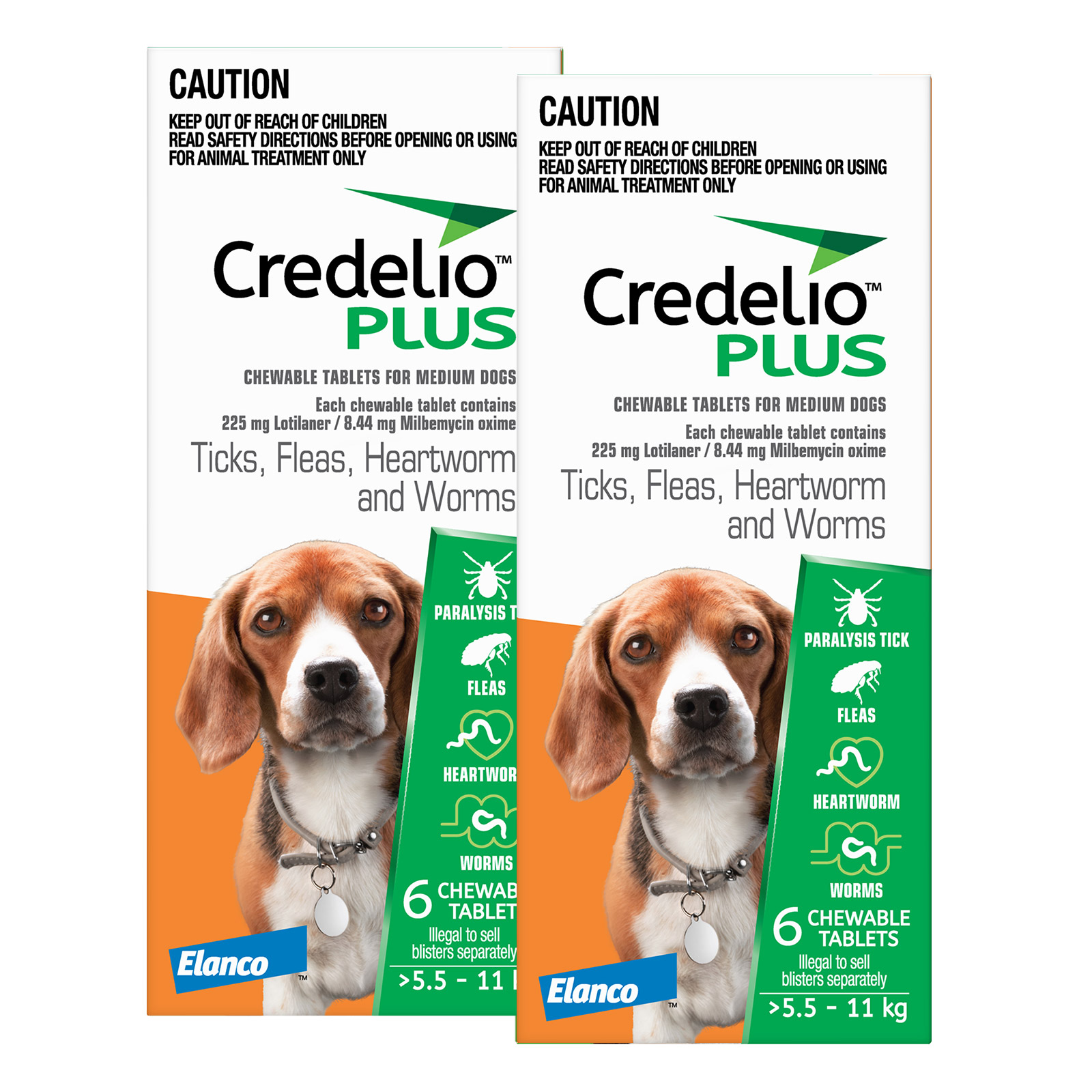 Buy Credelio Plus For Medium Dogs 5.5 - 11 Kg Orange - Free Shipping