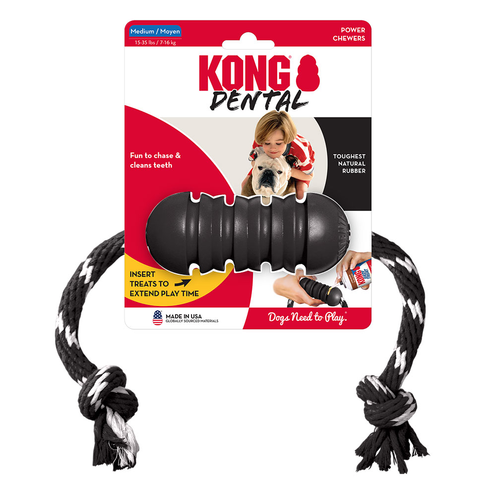 Buy Kong Dental Rubber Toy For Dogs - Extreme With Rope - Free Shipping