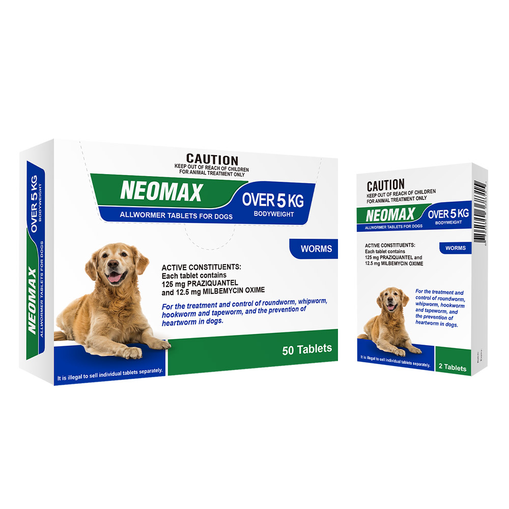 Neomax Allwormer Tablets For Large Dogs 5 To 25 Kg 2 Tablets