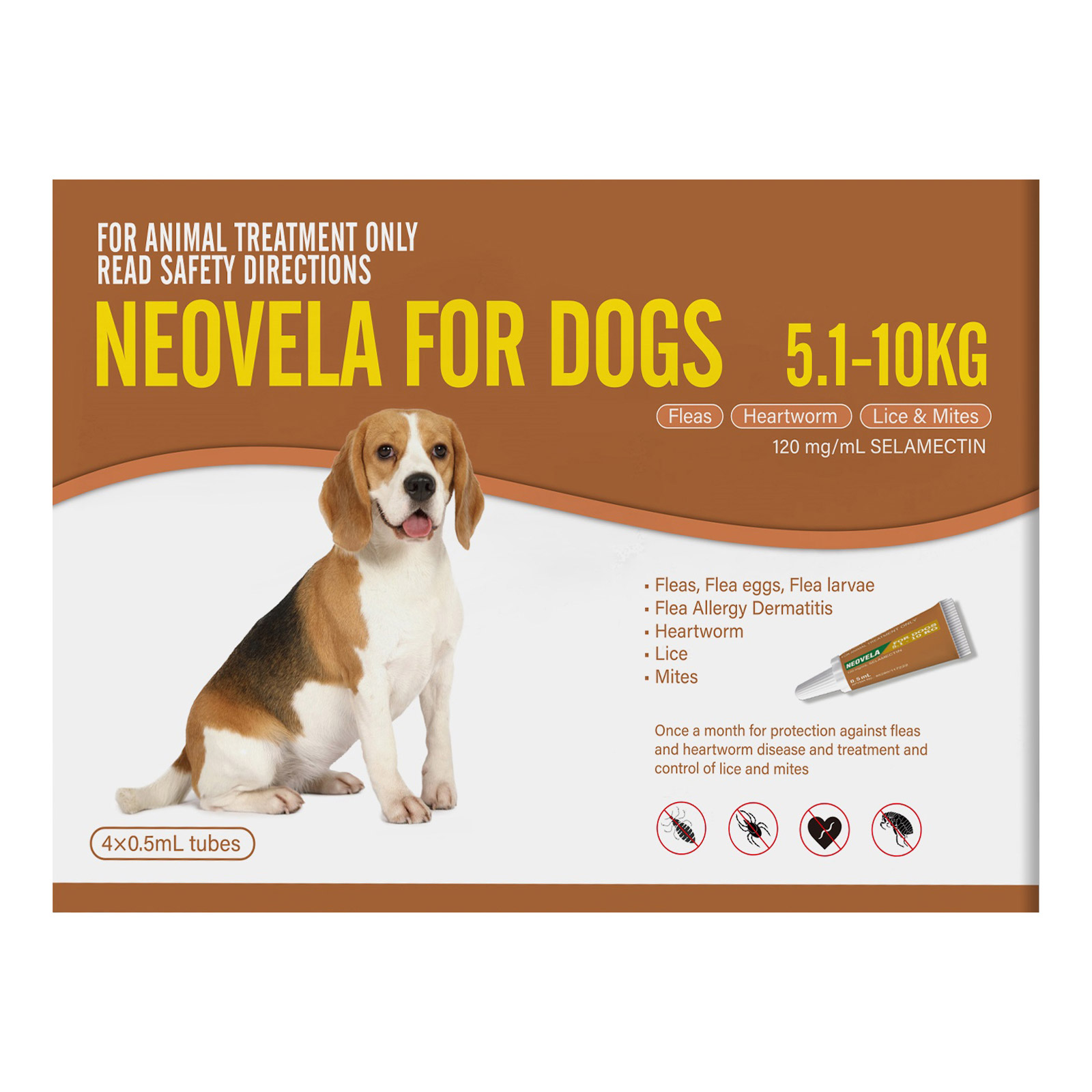 Buy Neovela (Selamectin) Flea And Worming For Dogs 5 - 10 Kg Brown ...
