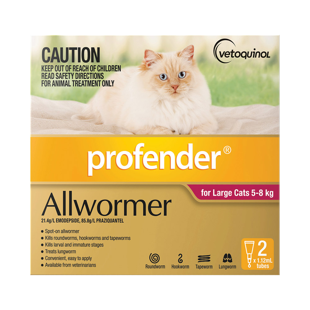 Buy Profender Allwormer For Large Cats 5 To 8kgs (Red) - Free Shipping