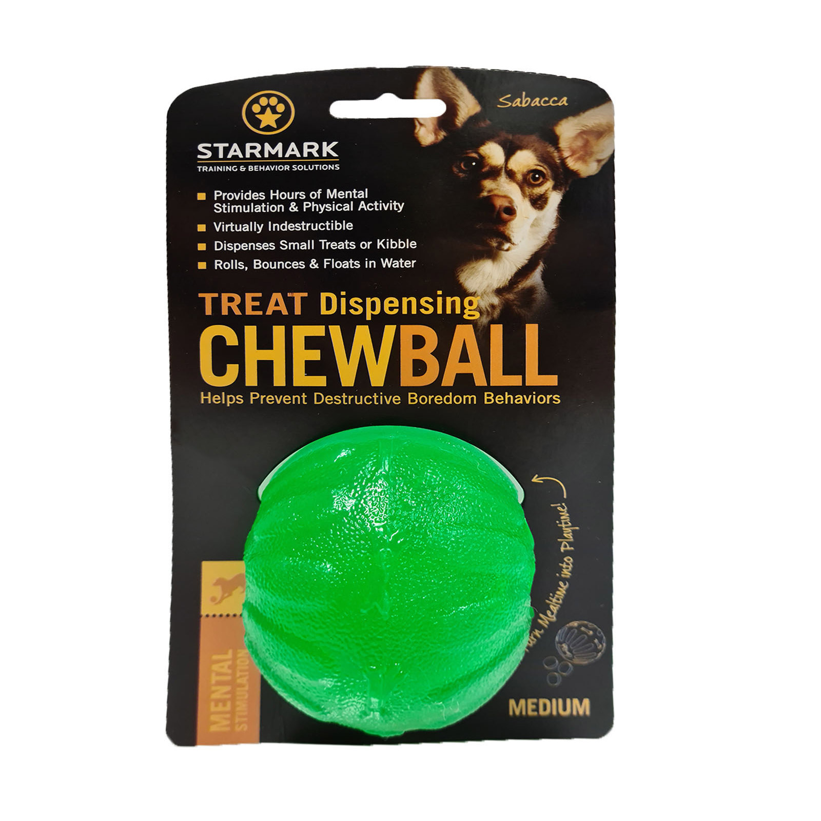 Buy Starmark Treat Dispensing Chew Ball Toy (Medium) - Free Shipping