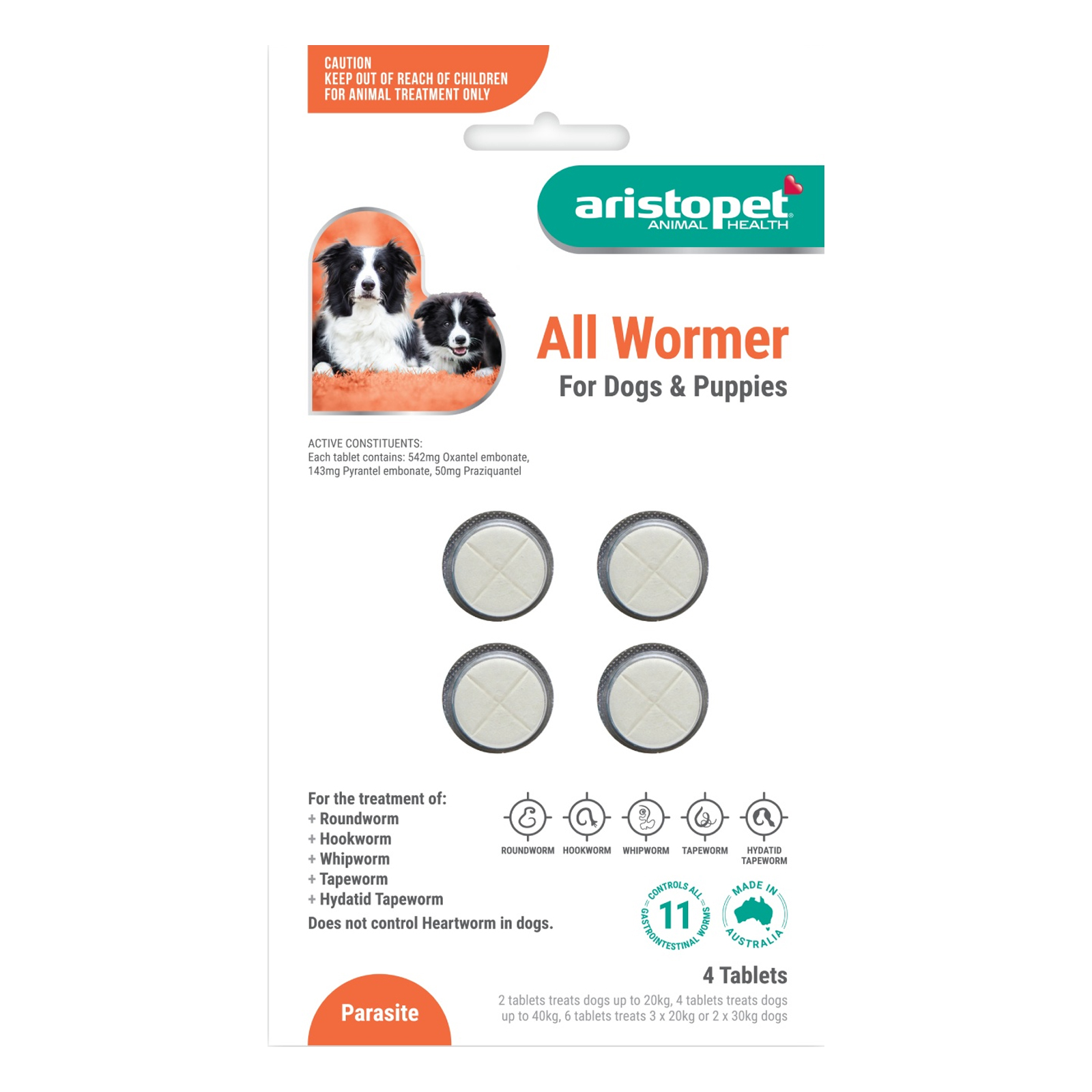 Buy Aristopet Allwormer For Dogs/Puppies - Free Shipping