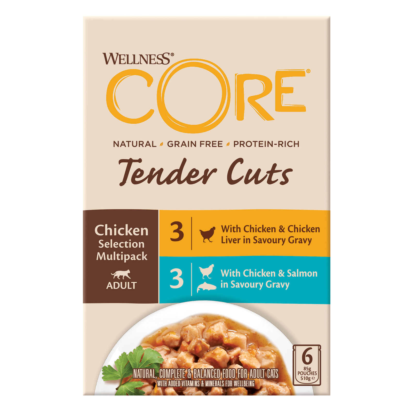 Buy Wellness Core Tender Cuts Chicken Selection Multipack 85gm*6 - Free ...