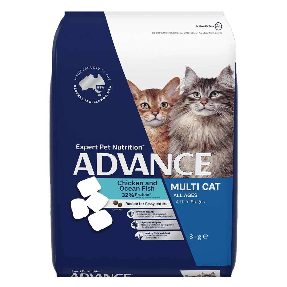 Buy Advance Multi Cat All Ages Chicken And Ocean Fish Recipe For Fussy ...
